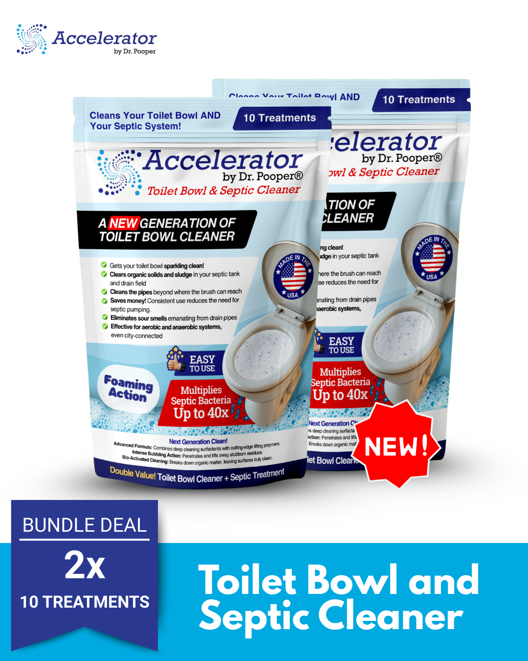 Accelerator by Dr Pooper 2-Pack Toilet & Septic Cleaner Bundle ...