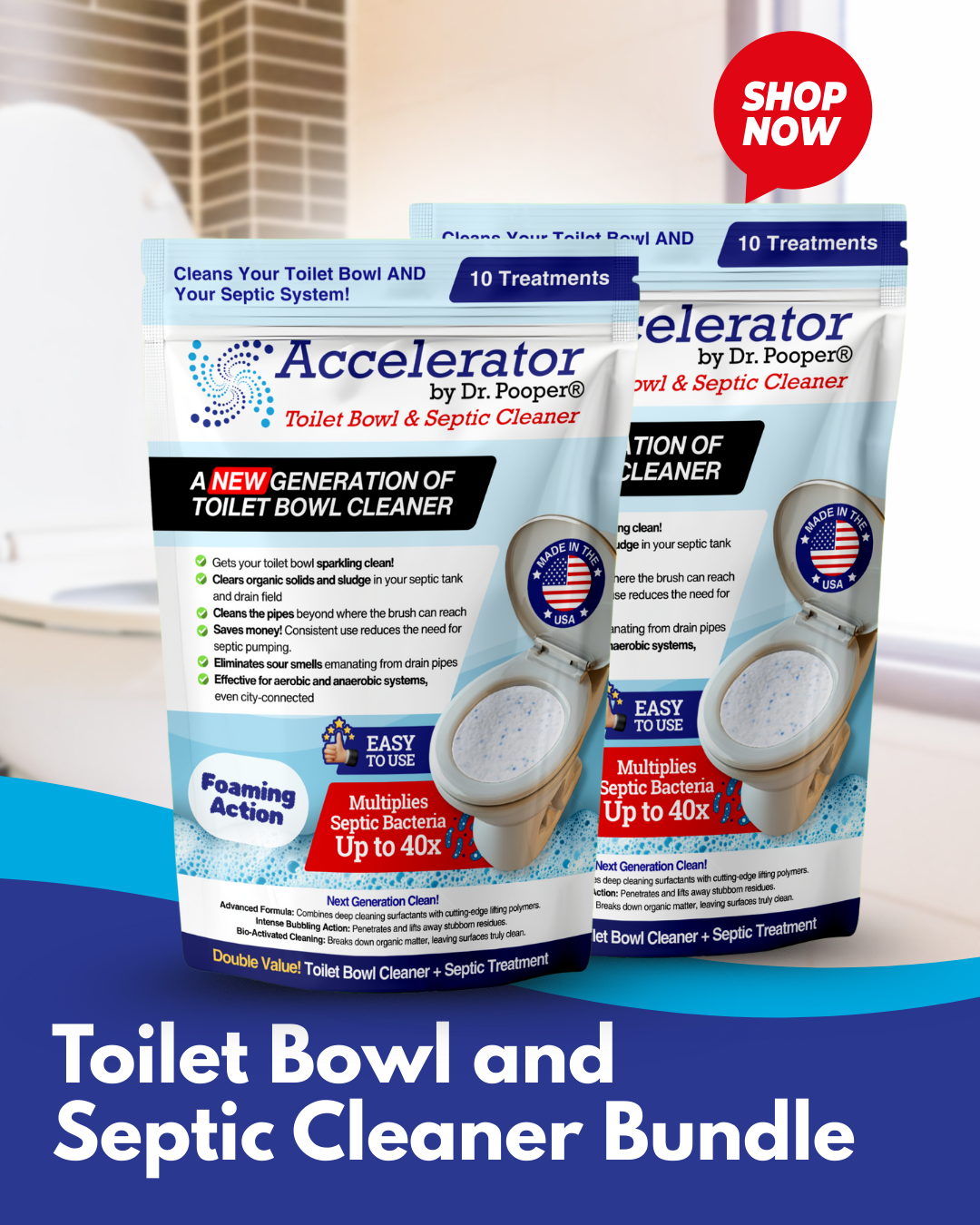 Accelerator by Dr Pooper 2-Pack Toilet & Septic Cleaner Bundle ...