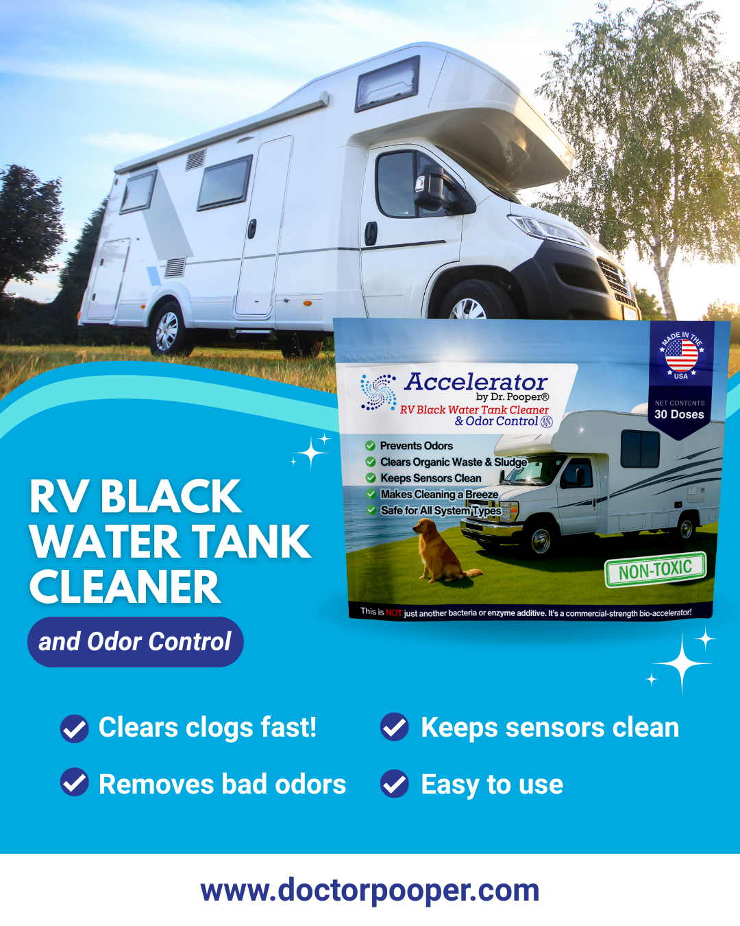 Dr. Pooper Accelerator RV Black Water Tank Cleaner – DoctorPooper.com