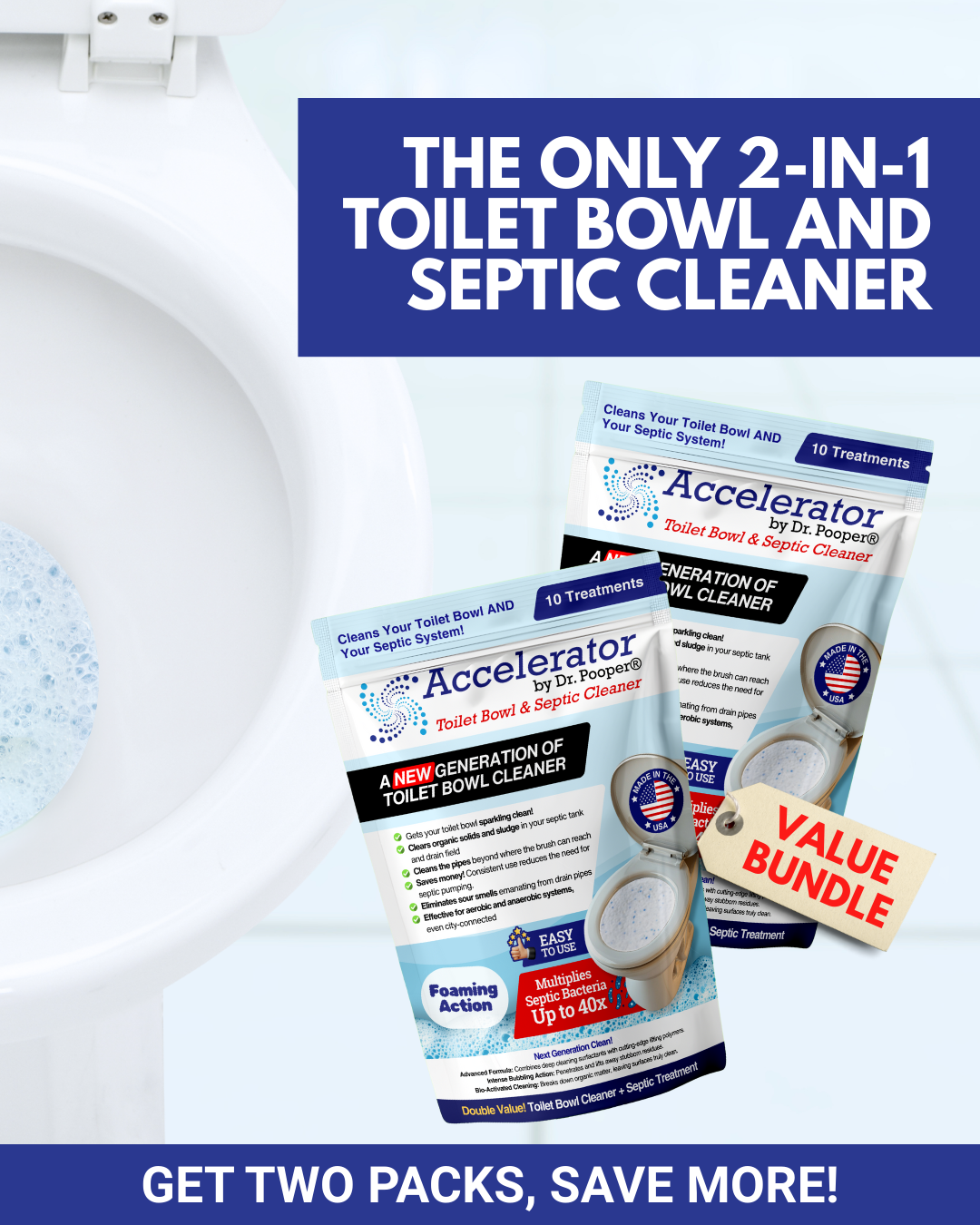 Accelerator by Dr Pooper 2-Pack Toilet & Septic Cleaner Bundle ...