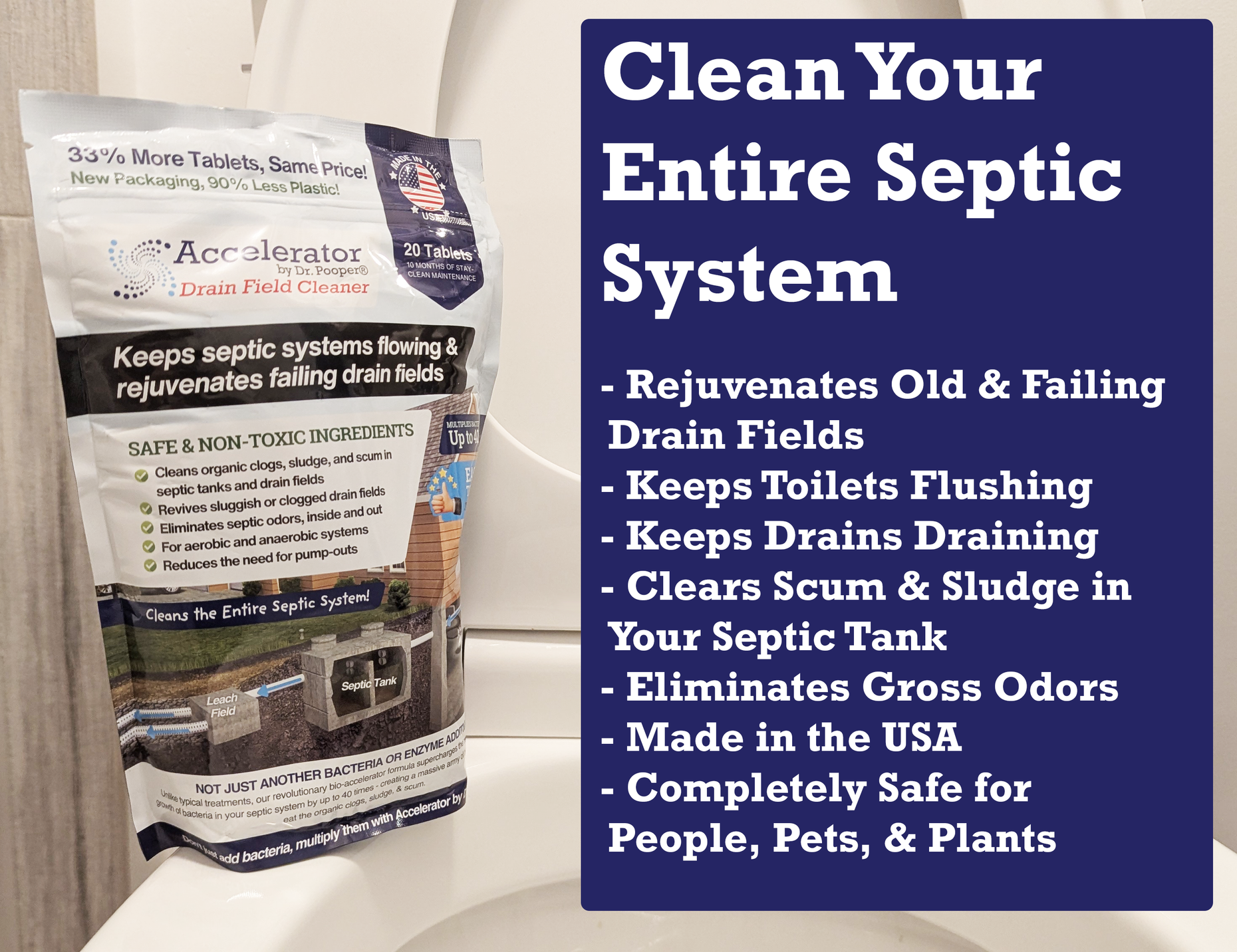 Septic System Care with Dr. Pooper’s Drain Field Cleaner Tablets ...