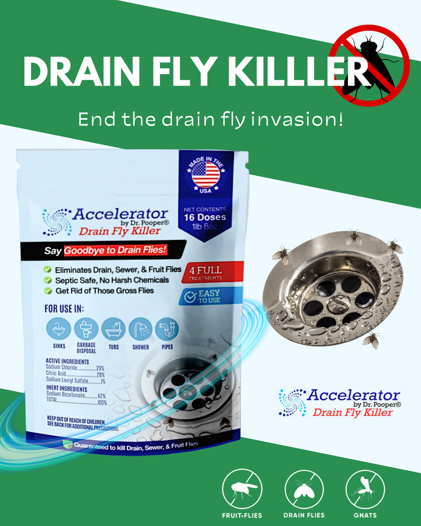 Dr. Pooper's Drain Fly Killer – Fast Acting Powder for Sinks & Drain ...