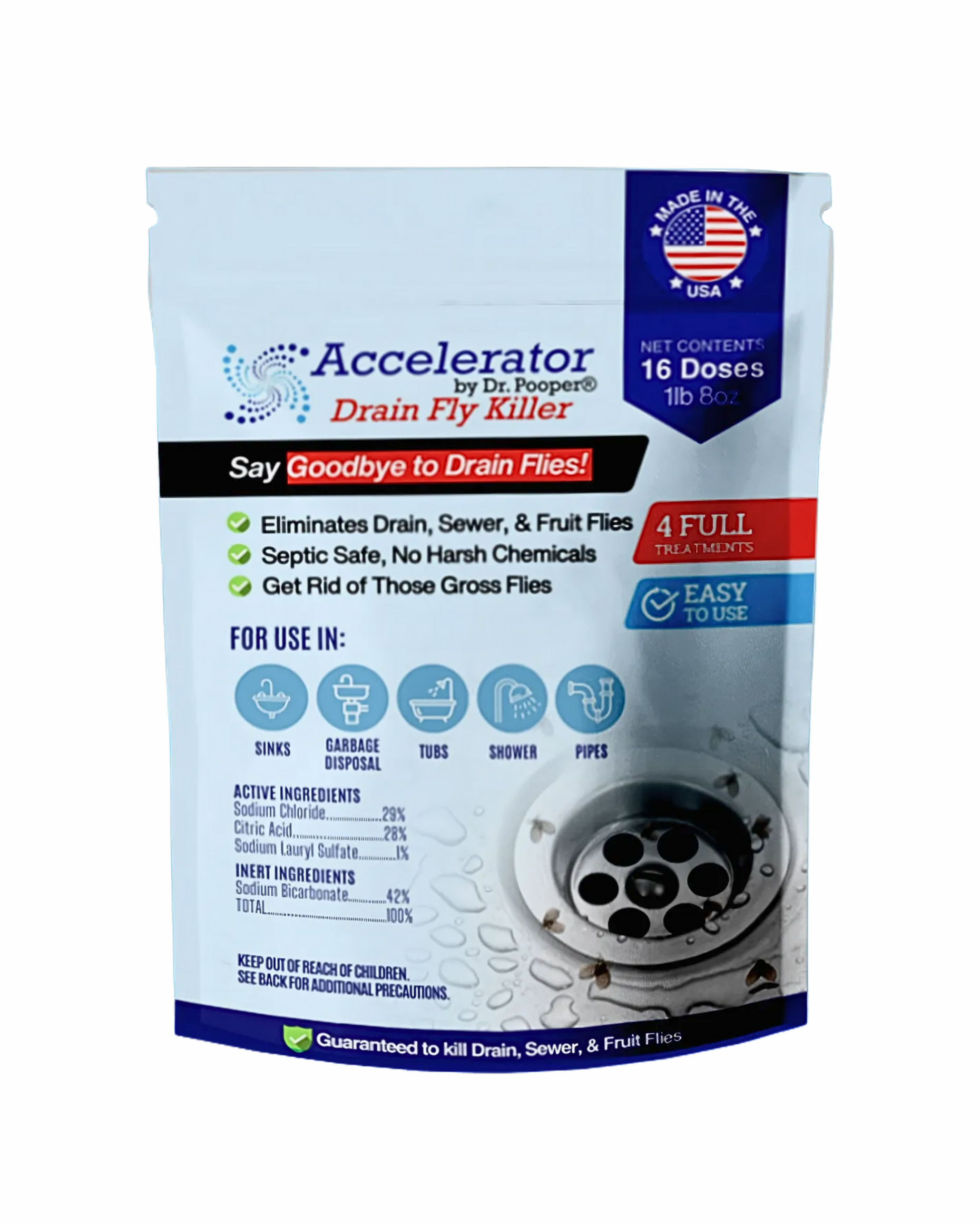 Dr. Pooper's Drain Fly Killer – Fast Acting Powder for Sinks & Drain ...